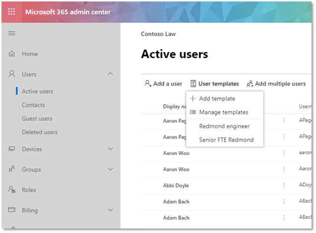 New to admin center: Templates for adding users faster | Microsoft ...