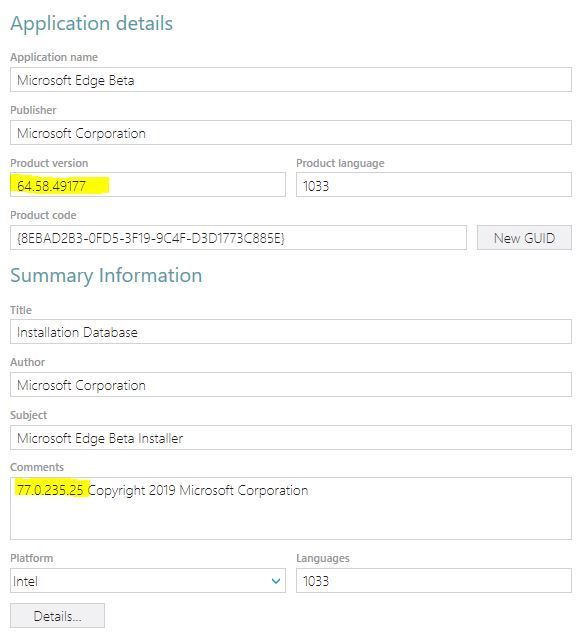 MSI Product version field | Microsoft Community Hub