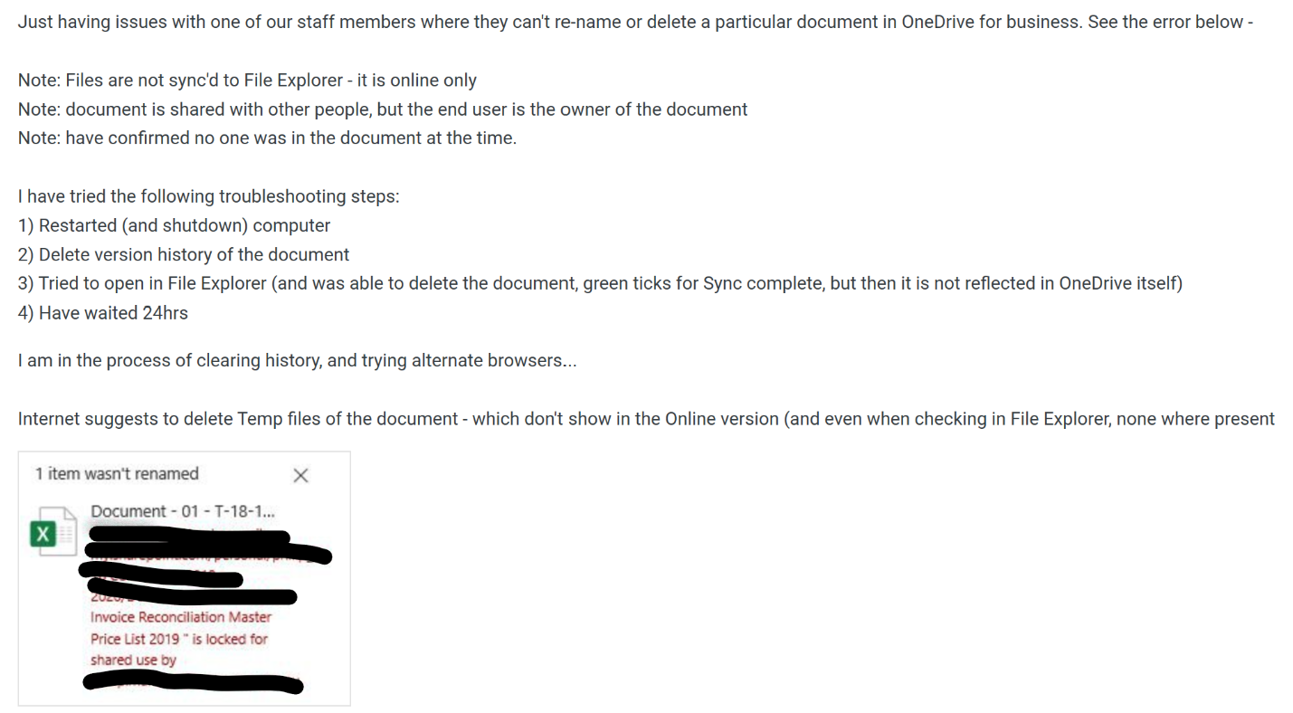 People Cannot Rename or Delete a Particular Document in OneDrive ...
