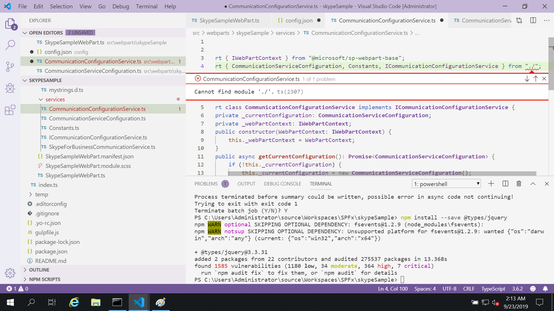 Cannot find module './'.ts(2307) | Microsoft Community Hub