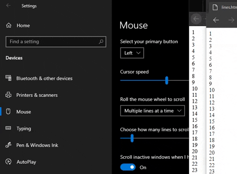Edge scrolls three times as many lines per mouse wheel turn as it ...