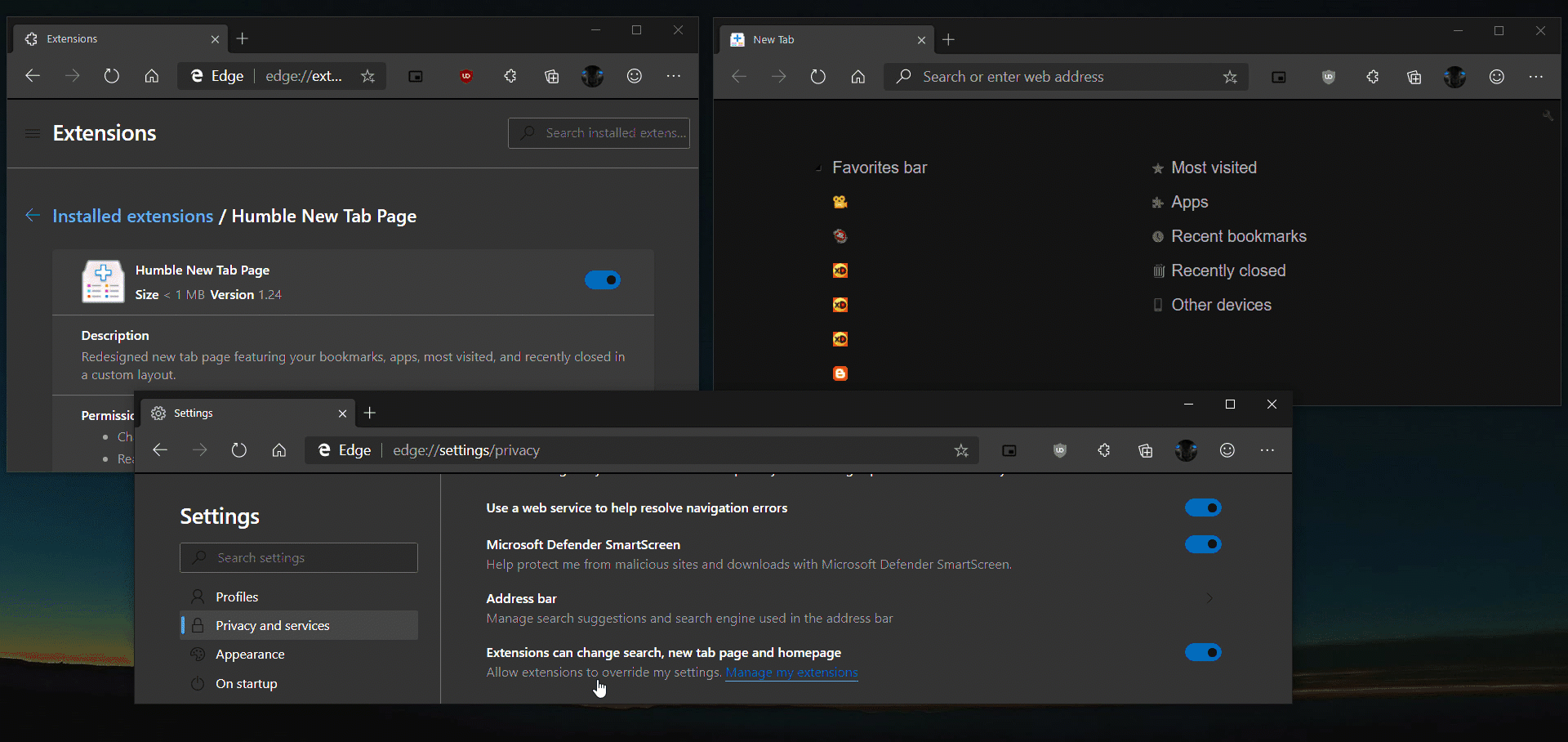 Edge Canary now allows you to control whether extensions can modify the ...