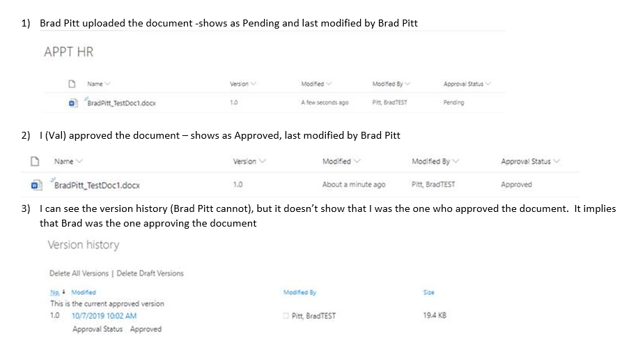 Document approval from Approve/Reject - how to see who approved ...