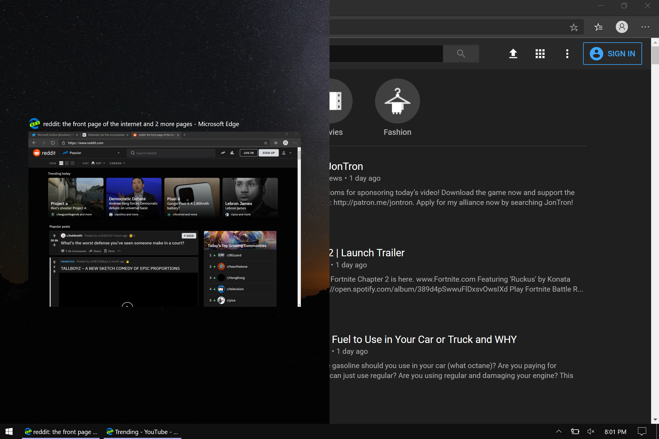 drag a tab to split-screen is broken | Microsoft Community Hub