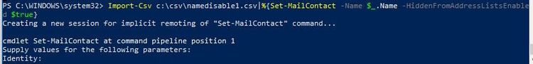 Hide O365 mail contact from GAL using CSV and powershell | Microsoft ...