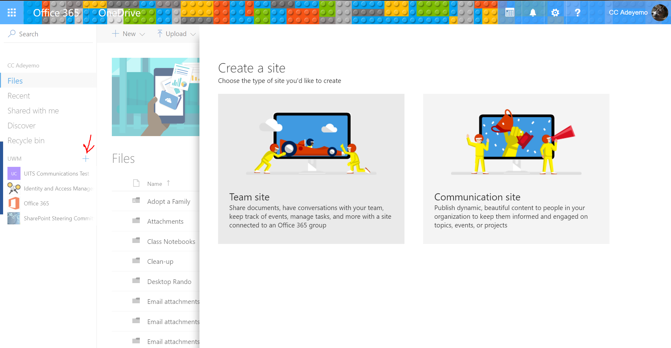 Create a Group option in OneDrive creates SharePoint Site Collection ...