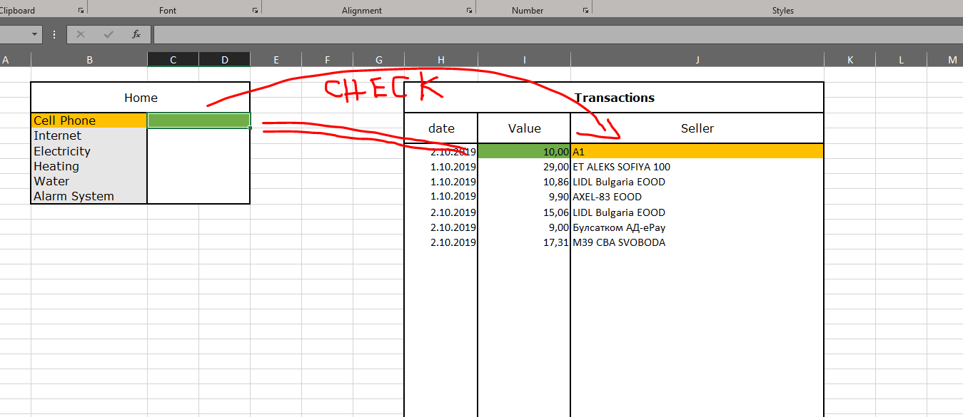 Check column for specific value, and if its found, copy the value of the previous cell ...