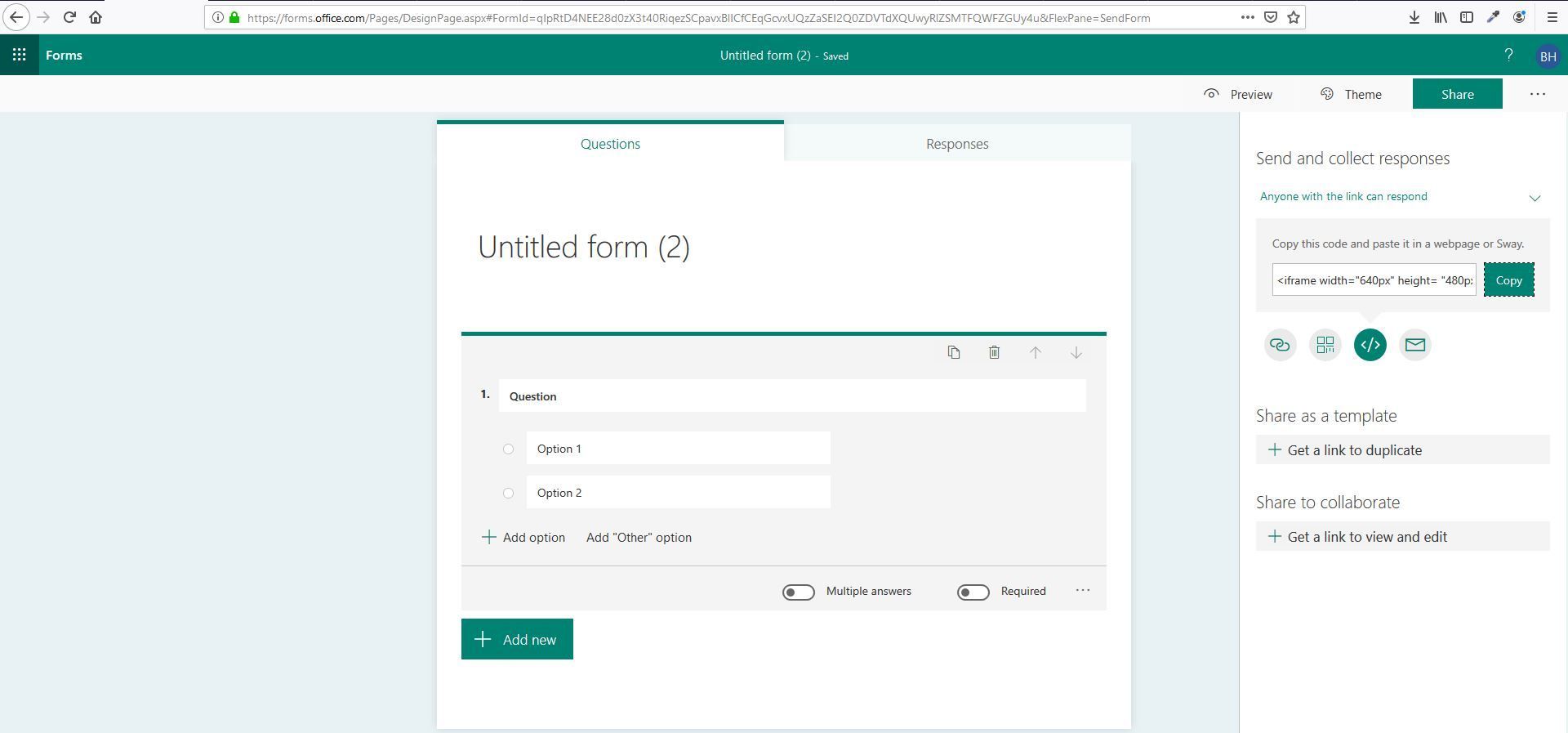 Unable to view the option to add parameters to embed code in Microsoft ...