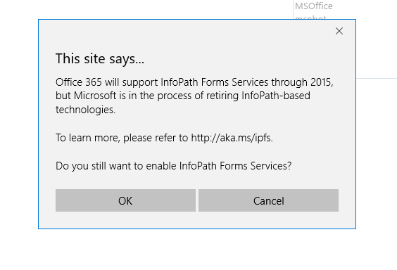 InfoPath support in SharePoint Online | Microsoft Community Hub