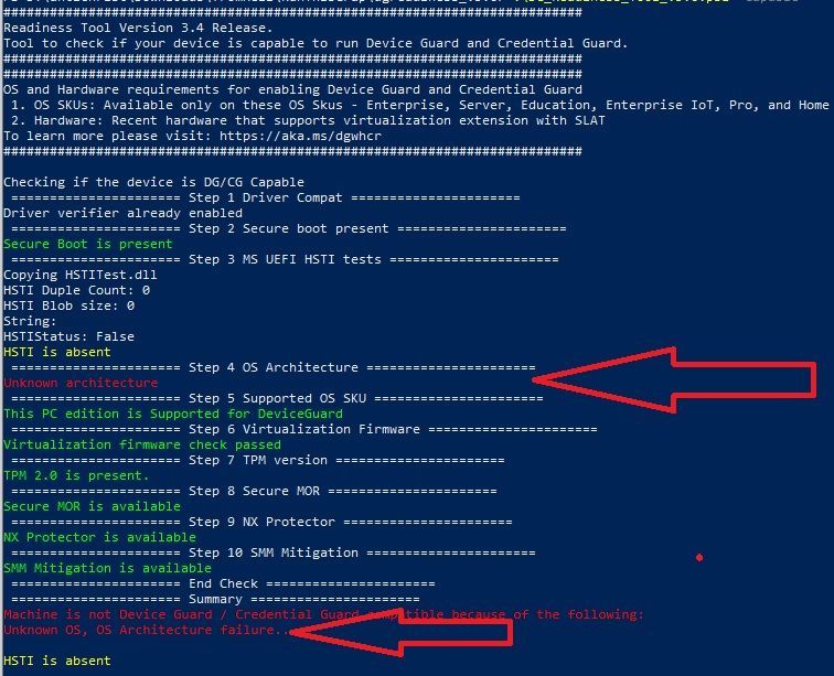 dgreadiness (Device Guard and Credential Guard hardware readiness tool ...