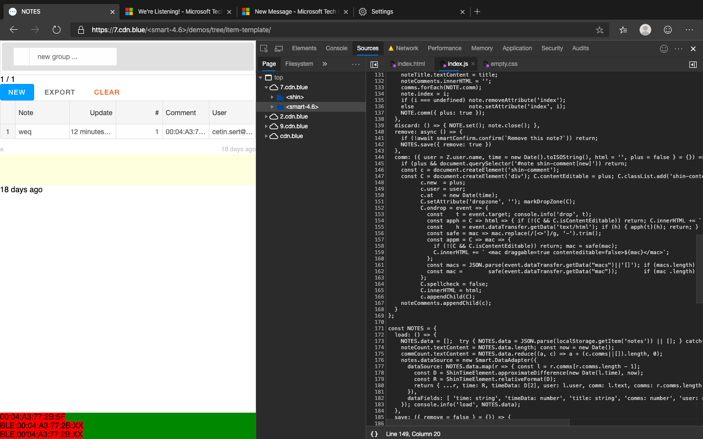 Dev 80.0.320.4 - Developer Console > Sources > Page > open any *.js ...