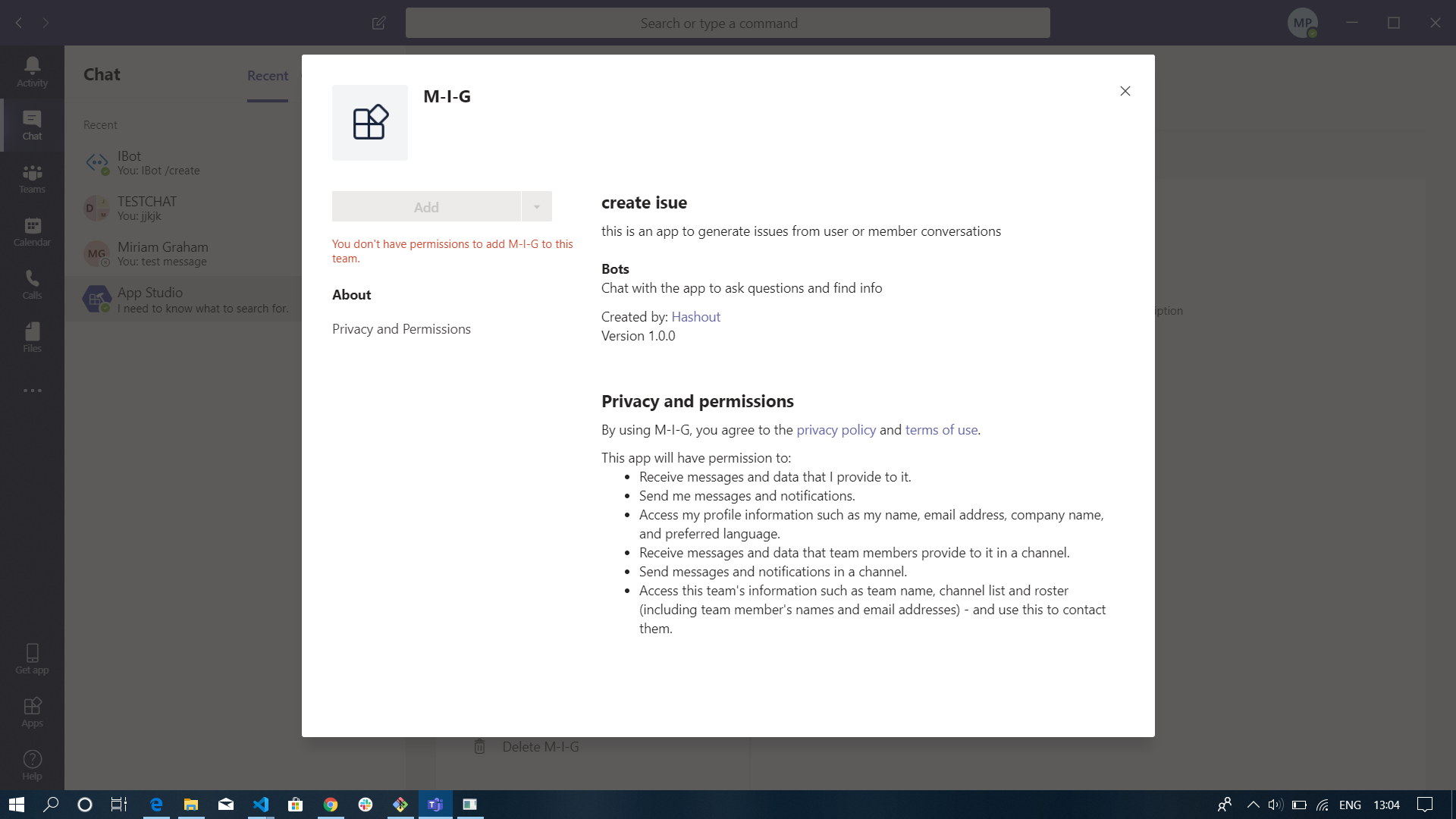 Error in installing app in Teams for testing | Microsoft Community Hub