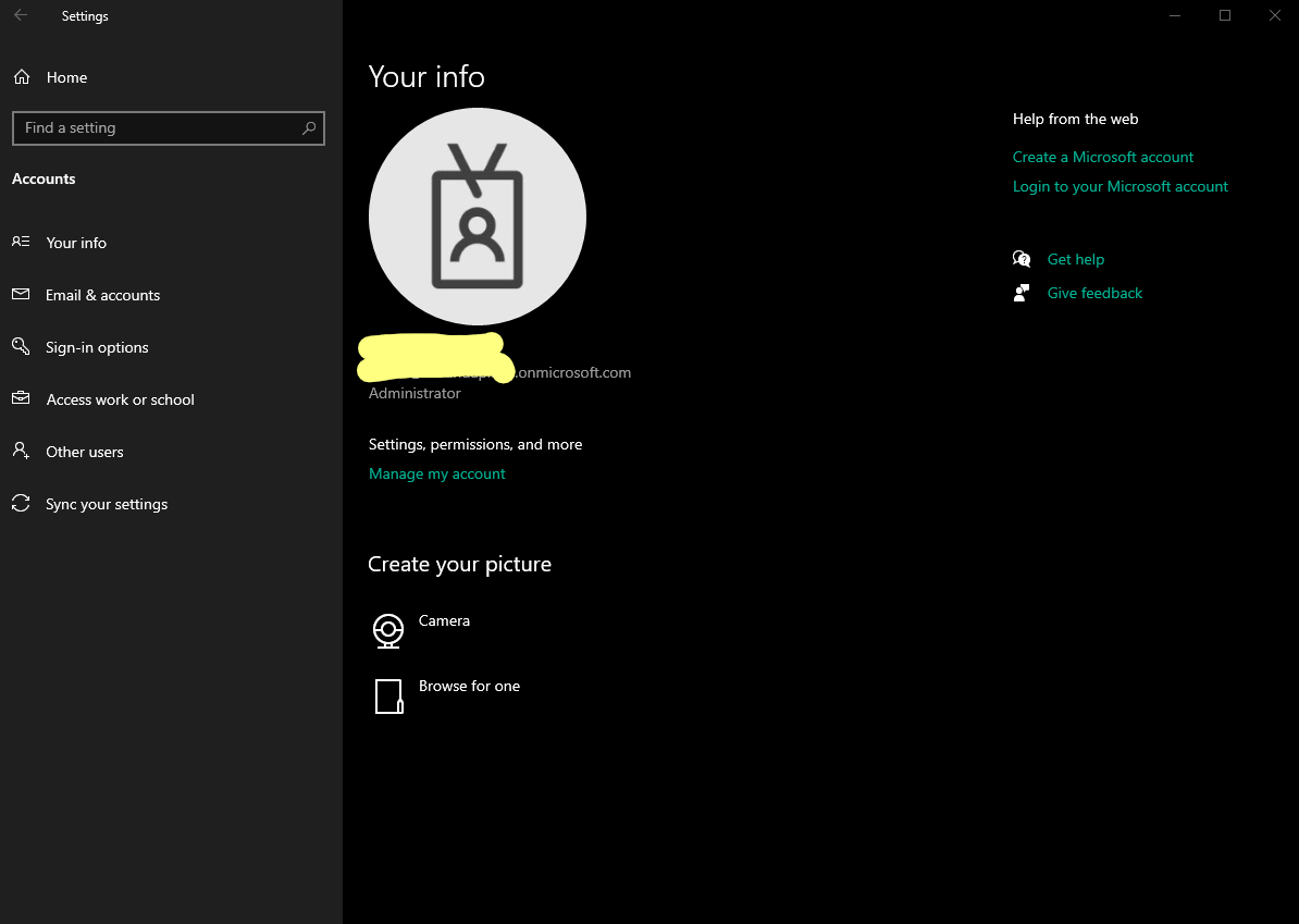 How to get my Office365 picture to show on Windows 10 settings page ...
