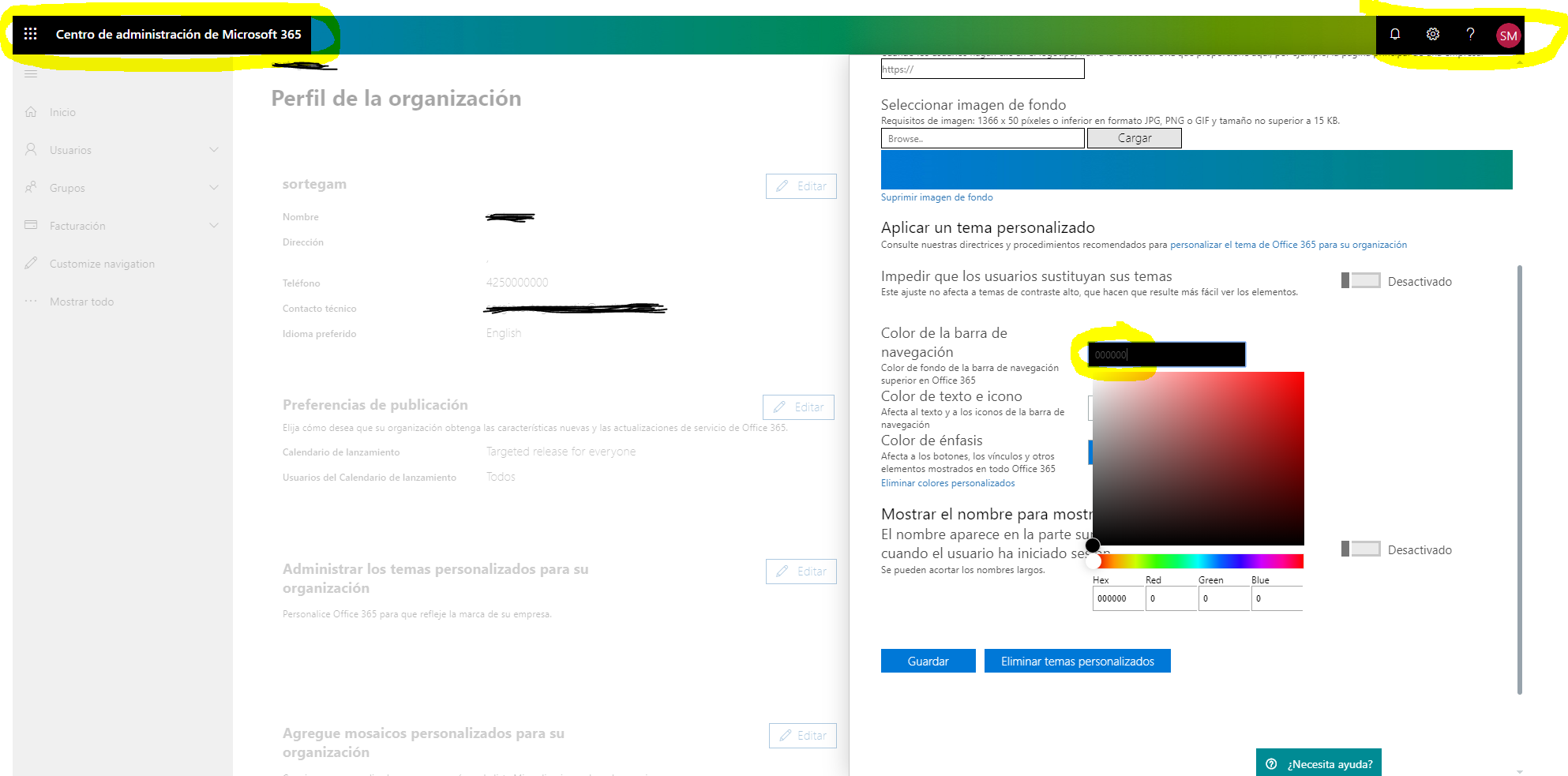 Allow transparent background color of the top navigation bar in Office ...