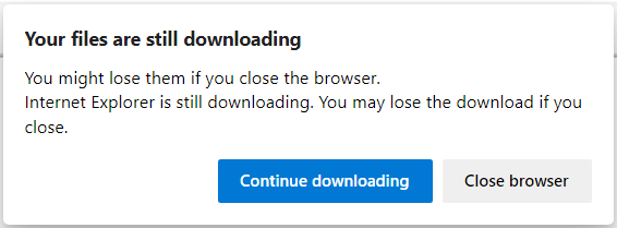 Your files are still downloading dialog | Microsoft Community Hub