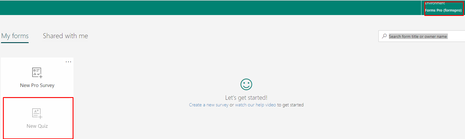 How to enable "NEW QUIZ" option in Forms Pro? | Microsoft Community Hub