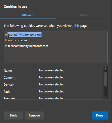 Show details about blocked trackers and their URLs in the address bar ...