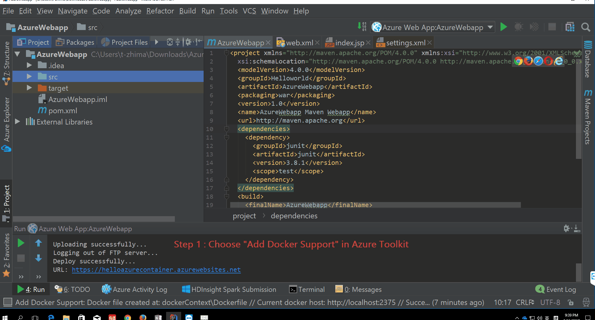 Intellij Community Edition 1 Click To Run Java Containers On Azure