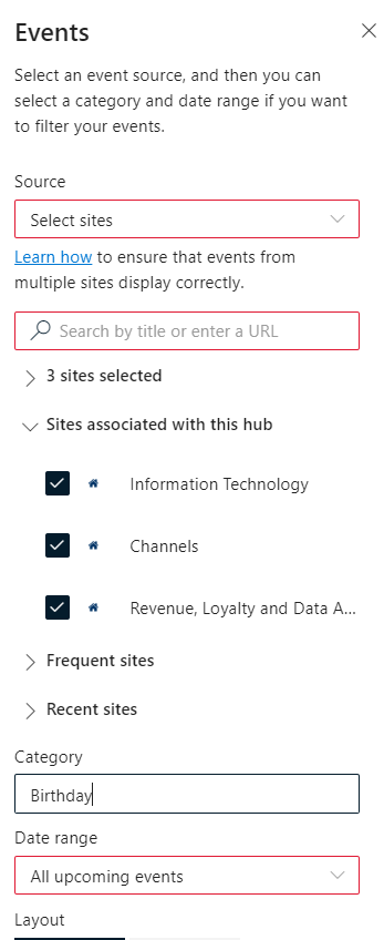 how to apply multiple group of events in category feild in event webpart(Out of the box ...