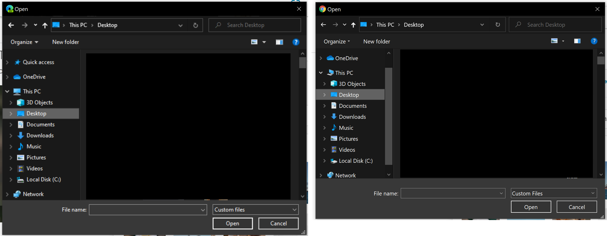Edge v80 file uploader looks terrible compared to v79 (if your laptop ...