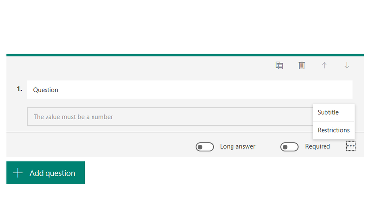 "The value must be a number"-placeholder in every Text-question ...