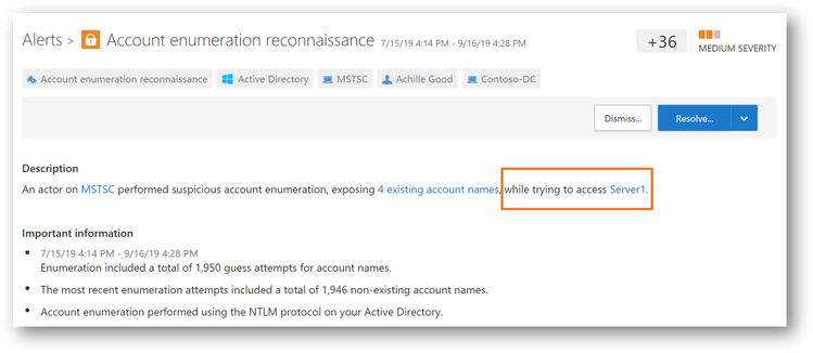 Azure ATP investigation of brute force and account enumeration attacks ...