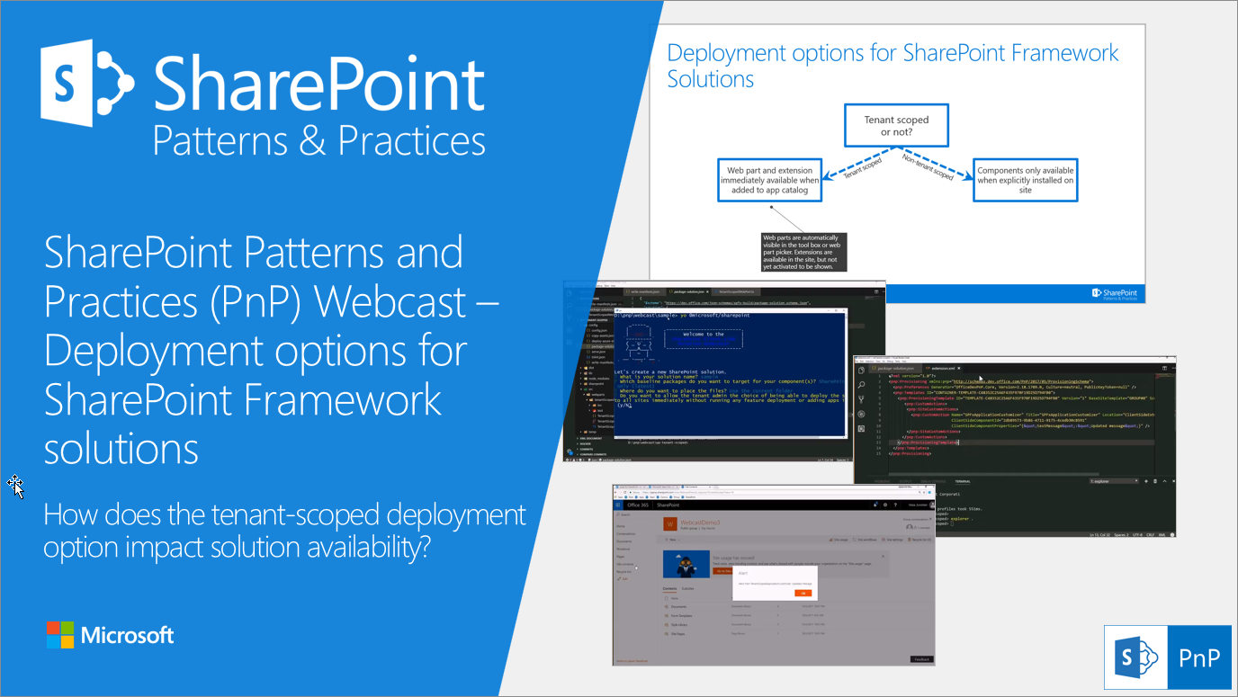 SharePoint PnP Webcast – Deployment options for SharePoint Framework solutions | Microsoft ...
