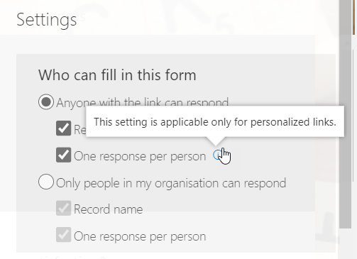 Enforcing one response per person including outsiders | Microsoft ...