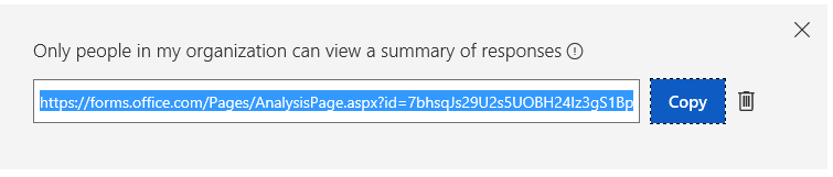 Error when sending summary results link to Forms results | Microsoft ...