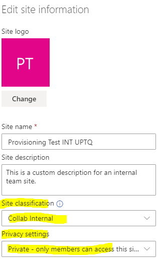 SPO Modern Team Site - Block Privacy Settings Change. | Microsoft ...