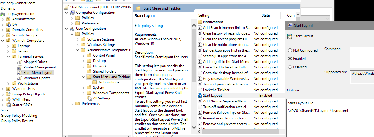 Start Menu Layout Group Policy | Microsoft Community Hub
