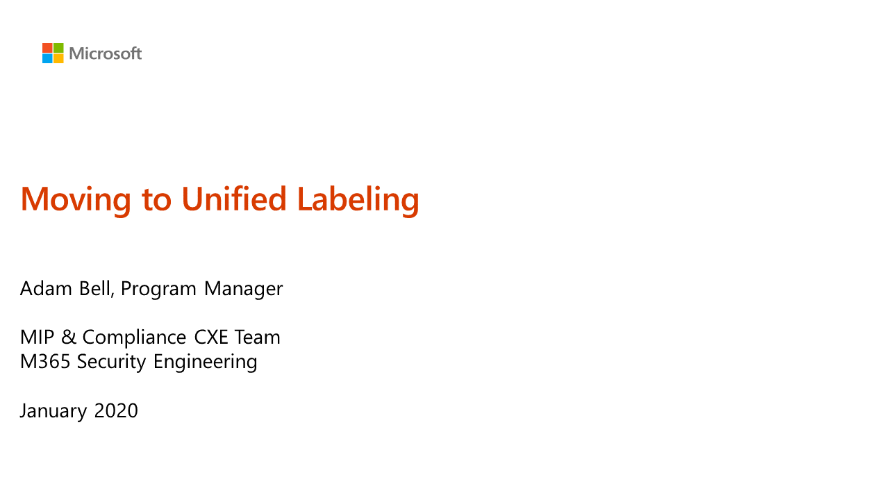 Moving to Microsoft Information Protection unified labeling
