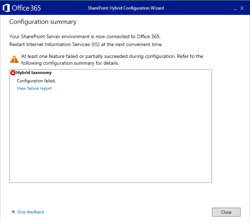 SharePoint Hybrid configuration wizard issue | Microsoft Community Hub