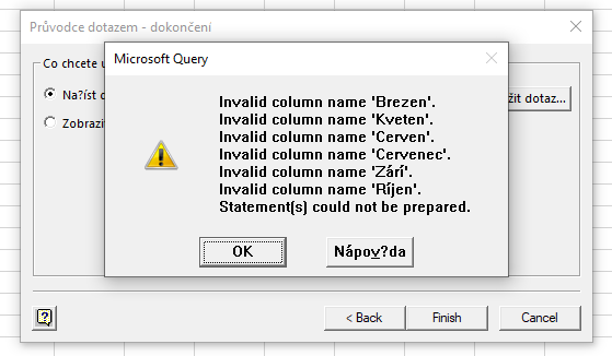 Microsoft Query invalid column name | Microsoft Community Hub