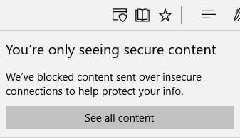 Feature Request: Noticication when Edge is blocking mixed/insecure content | Microsoft Community Hub