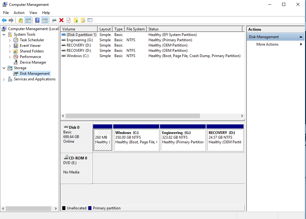 curious on my disk management information, look at the disk 0 partition ...
