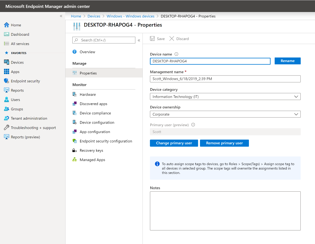 Change the Intune Primary User – Public Preview Now Available ...