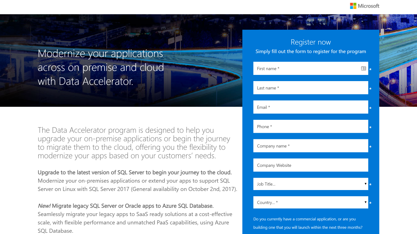 Modernize your applications with the Microsoft Data Accelerator Program ...