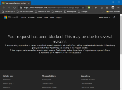 Your request has been blocked | Microsoft Community Hub
