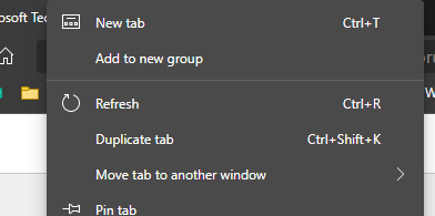 Shortcut for duplicating tabs added. | Microsoft Community Hub