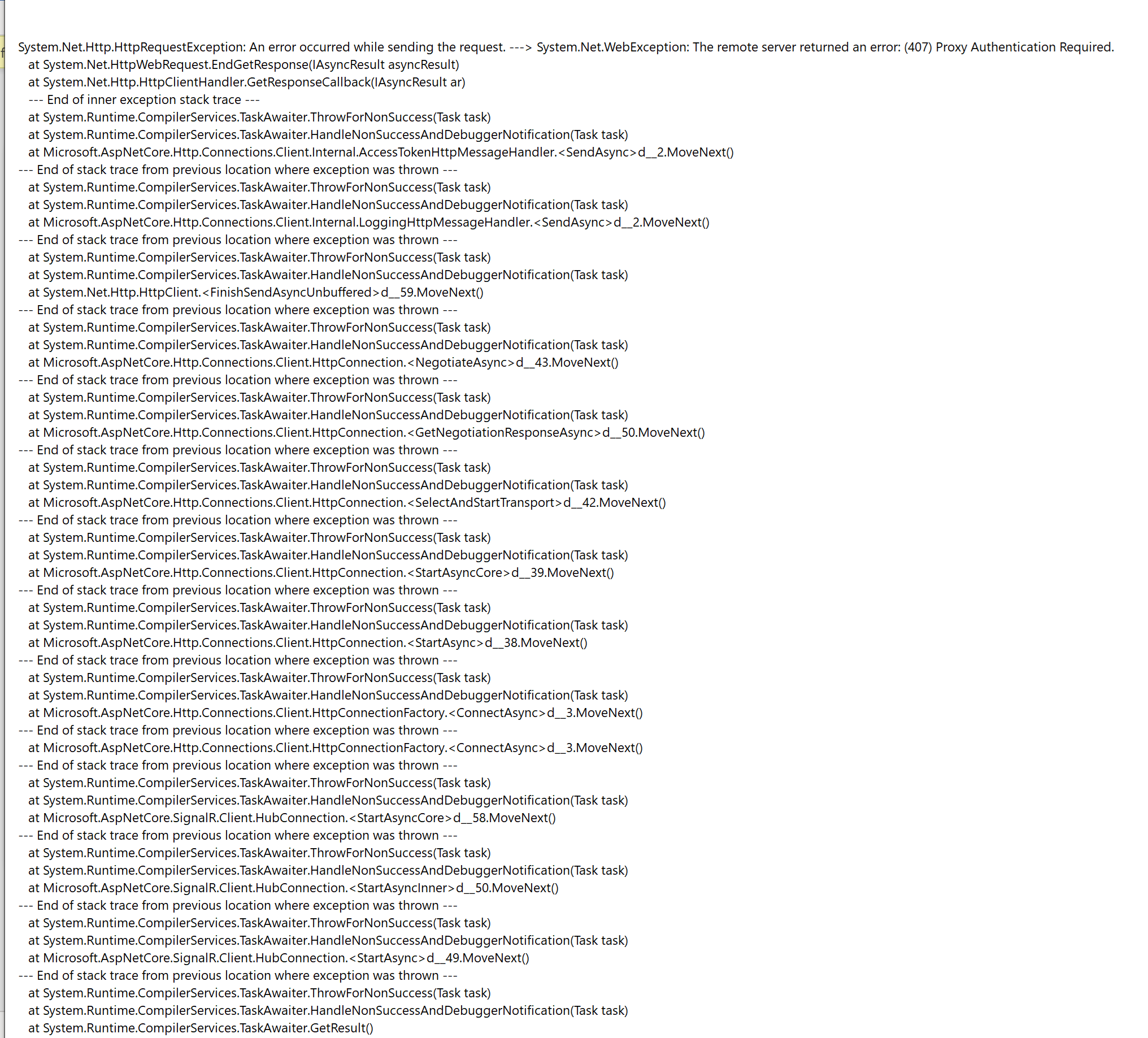 the remote server returned an error (407) proxy authentication required - O365 Network ...