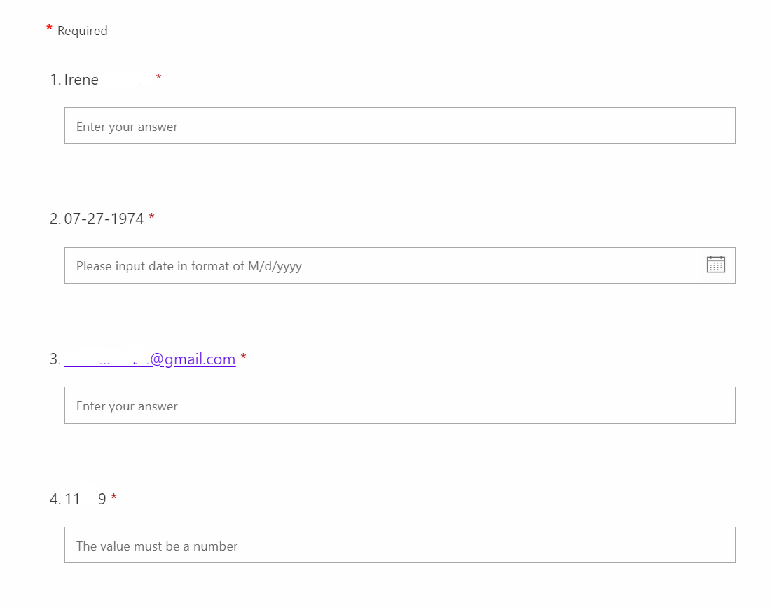 Bug with forms where previous responses are displayed as questions ...