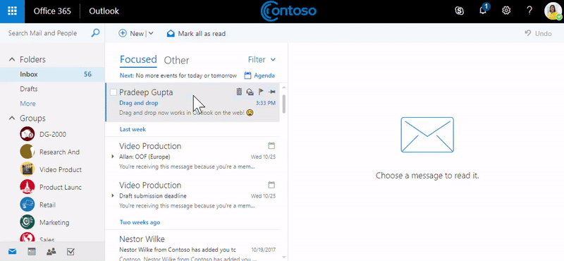 [New!] Drag and drop conversations into groups | Microsoft Community Hub