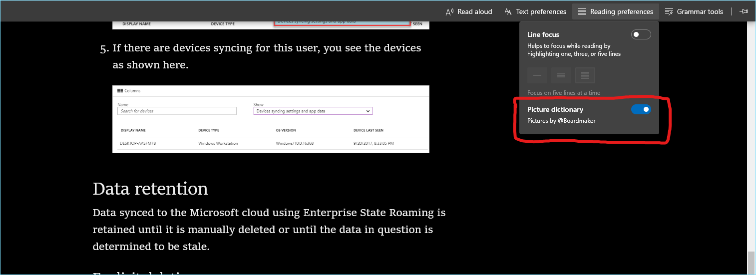 New feature: Picture Dictionary in Immersive Reader in Edge Version 83 ...