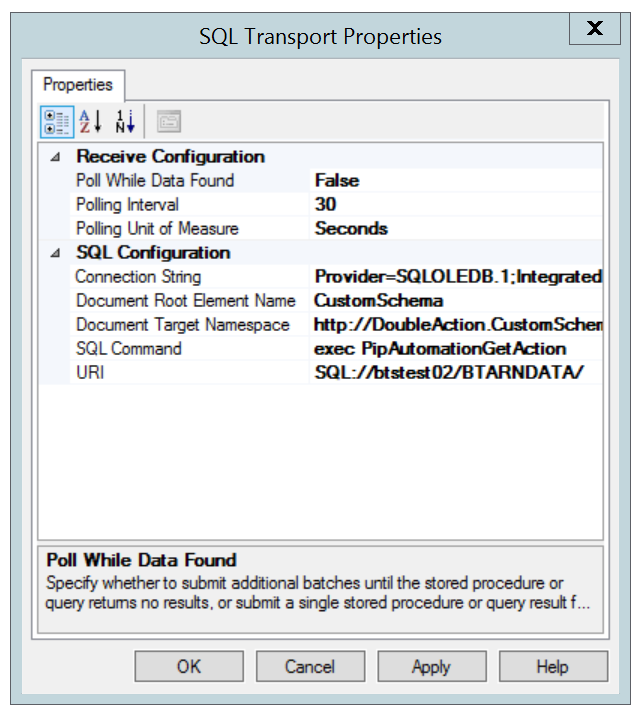 Use WCF-SQL XmlPolling to replace old native SQL adapter receive locations without schema change ...