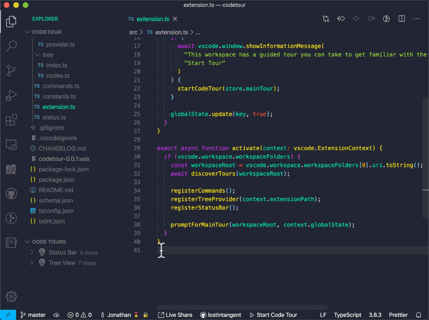 CodeTour VSCode extension allows you to produce interactive guides, assessments and tutorials ...