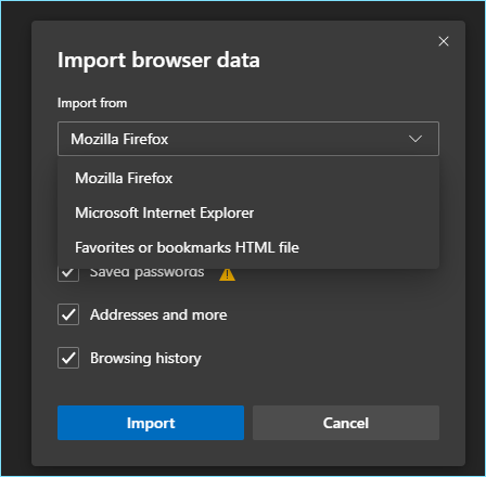 New Feature: Import data from Microsoft Edge Legacy | Microsoft Community Hub