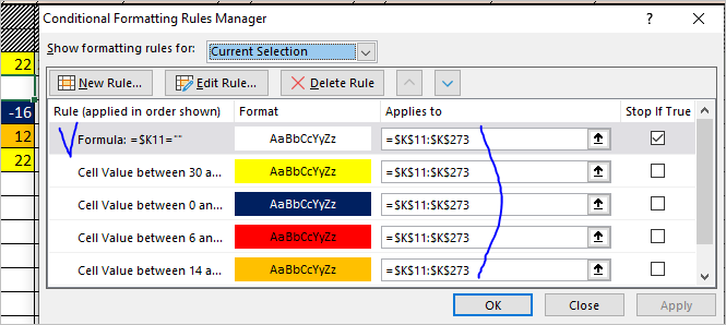 Turn off condition formatting of a cell based on different cell ...