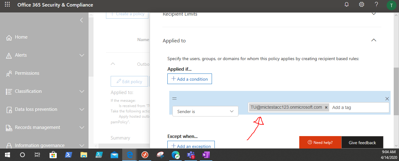 Outbound Spam Filter Policy | Microsoft Community Hub