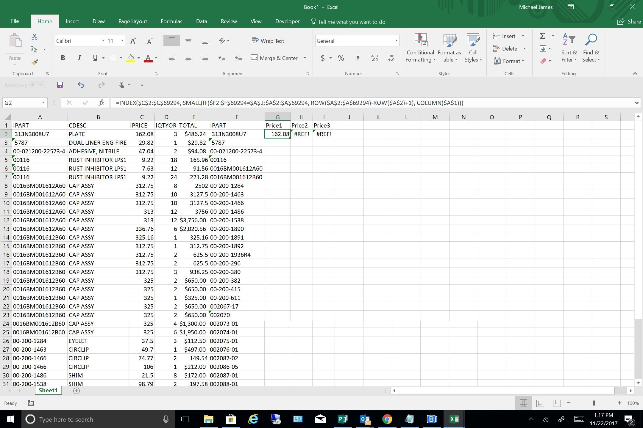Help with Indexing! ASAP (Look up vertically and display them ...